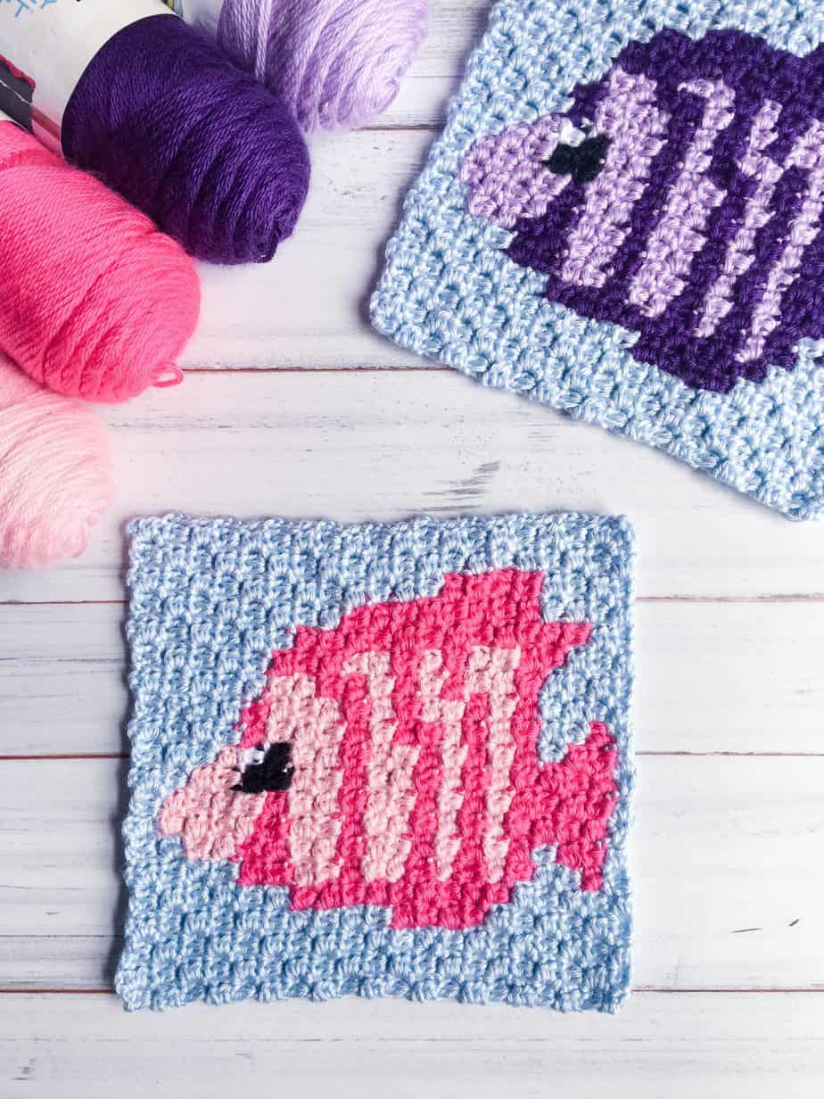 Fish Crochet Pattern free C2C fish crochet graph pattern