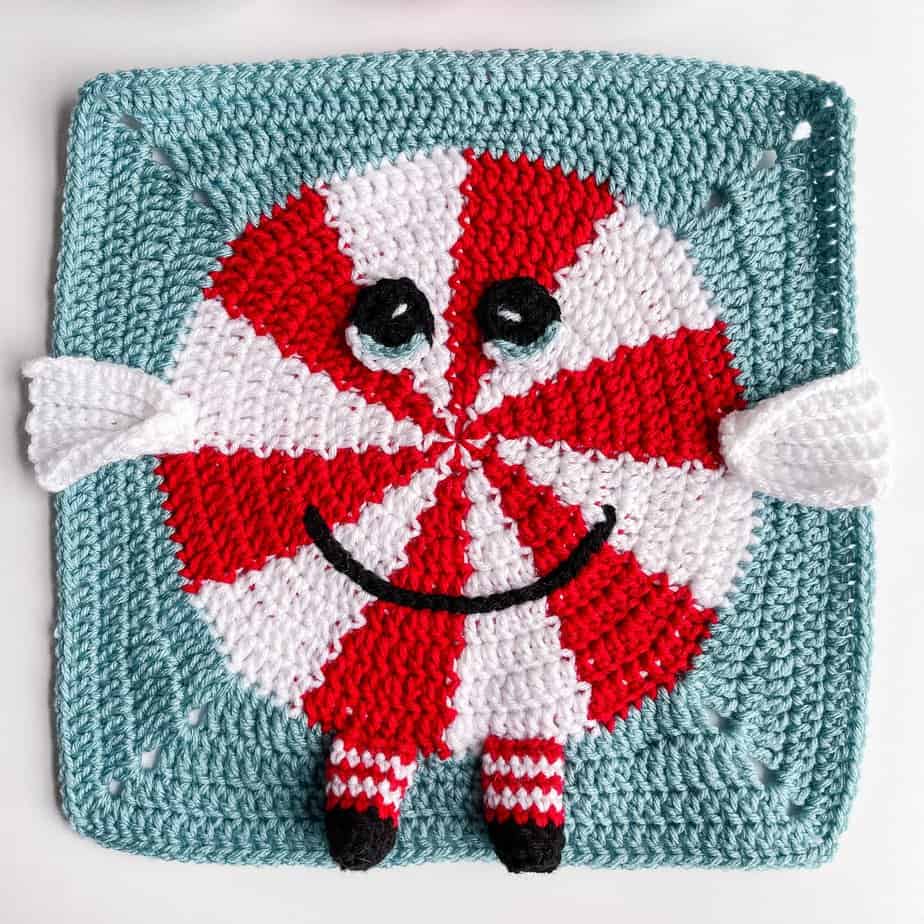 Peppermint Crochet Blanket Free Granny Square Pattern