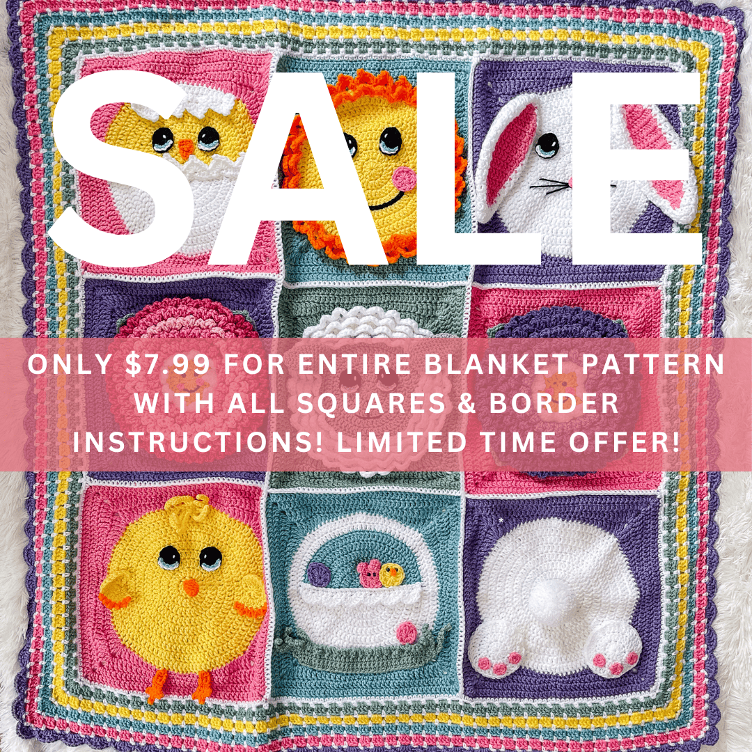 Crochet Easter Blanket with 9 Spring themed Squares!