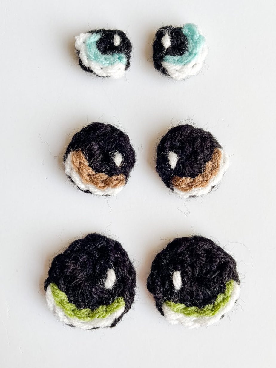 Crochet Eyes replace Safety Eyes for Amigurumi in 3 sizes!