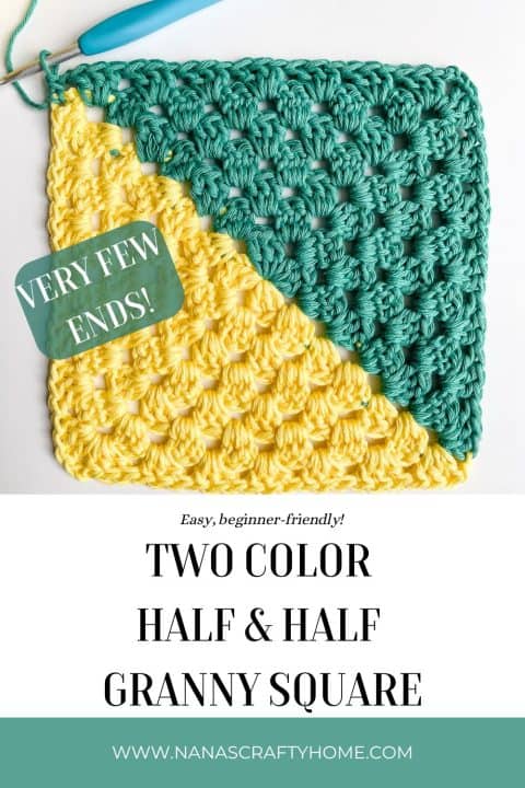 Two Color Granny Square | Half and Half Granny free pattern